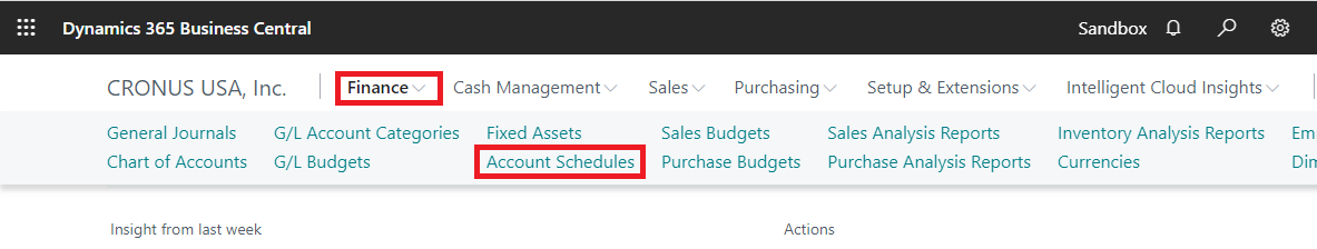 Dynamics 365 Business Central Account Schedules "101" - Brightpoint ...